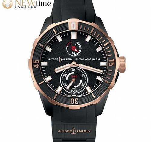 Часы мужские Ulysse Nardin Marine Diver Chronometer 44 мм 1185-170-3/black оригинал