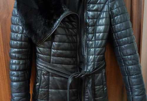 Зимняя кожаная куртка 42 размер