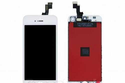 Дисплей для iPhone 5S/SE +тач белый с рамкой AAA