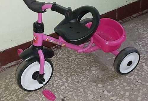Детский трехколесный велосипед розовый