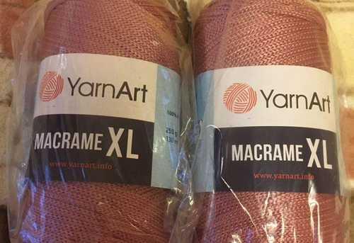 Пряжа yarnart macrame xl 141 пыльная роза