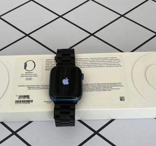 Часы apple watch 7 45 mm blue