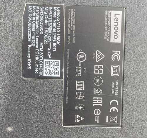 Ноутбук lenovo v110-15ISK