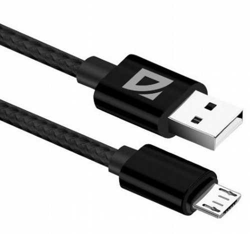 MicroUSB кабель 1.0 m Defender F85 black 87102BLA