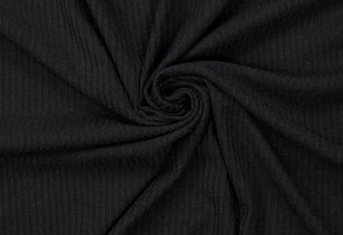 Ткань трикотаж лапша черная, отрез 3м