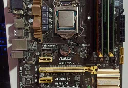 Комплект i7 4770 + Asus z87-k + 16gb ddr3