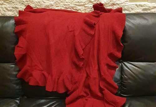 Бордовая вязанная шаль-шарф из Англии