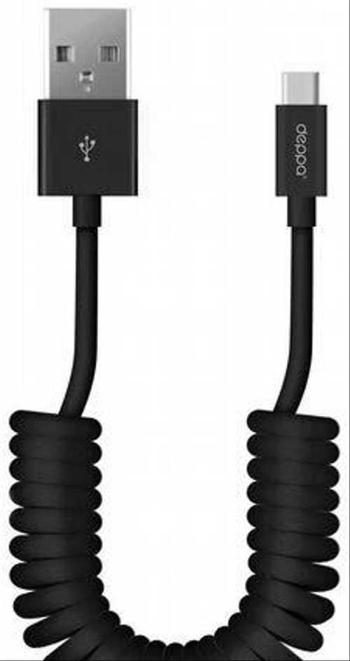 Кабель Deppa Data Cable USB - USB Type-C витой, ч