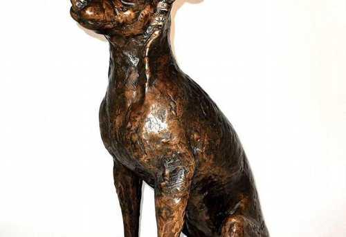 Скульптура собака "Той Терьер", бронза, статуэтка