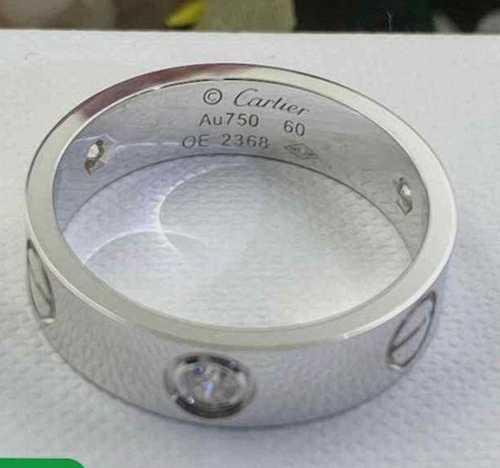 Кольцо Cartier Love, белое золото 585 пробы 0,13ct