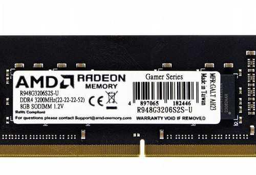 Новый sodimm DDR4 8GB 3200мгц AMD R948G3206S2S-U