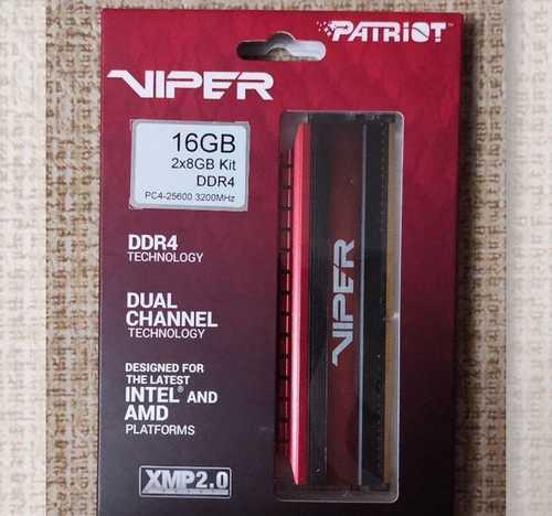 Оперативная память Patriot Viper 16GB 3200MHz DDR4