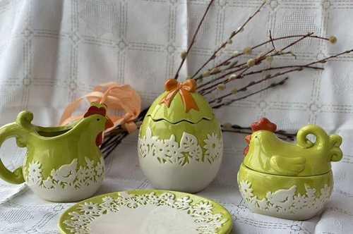 Набор посуды «Зеленая курица» к Пасхе