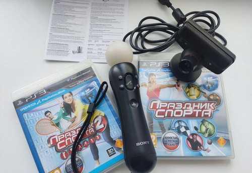 PS3 Move + камера + 2 диска