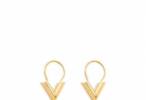 Золотые серьги Louis Vuitton Essential V hoops LV
