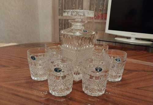 Хрустальный графин со стаканами Богемия