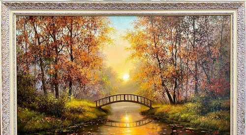 Картина маслом "Осень в старом парке" 60х100