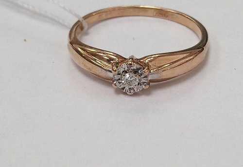Золотое кольцо с бриллиантом (15450)