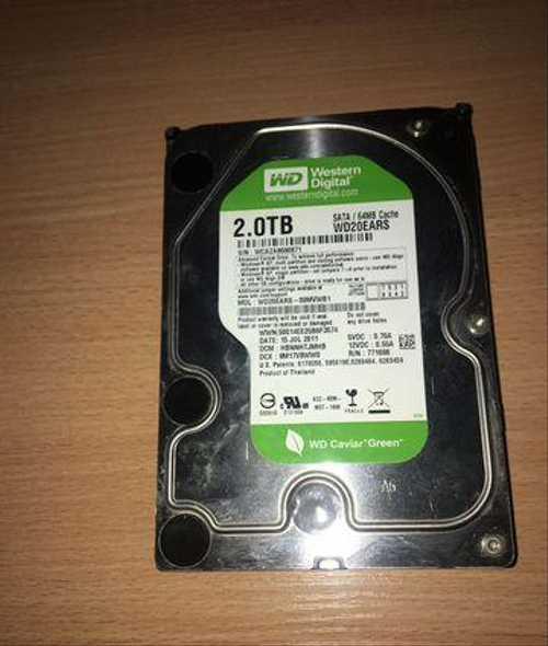 Жесткий диск (HDD) 3.5" x 2 Тб WD Green