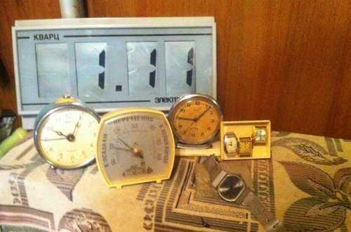 Часы СССР настенные наручные будильники барометр