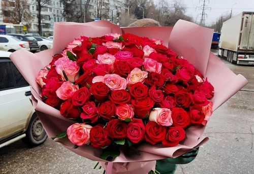 101 роза цветы букеты доставка