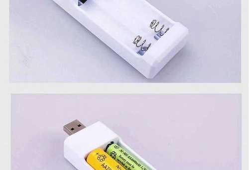 Зарядка USB с 2 слотами для аккумуляторов AA/AAA