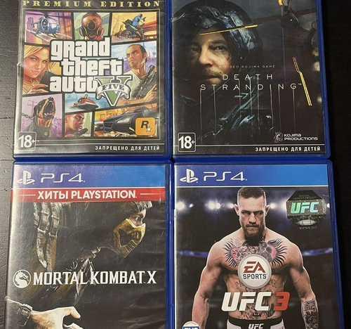 Gta 5, UFC3, Mortal kombat X, Death stranding