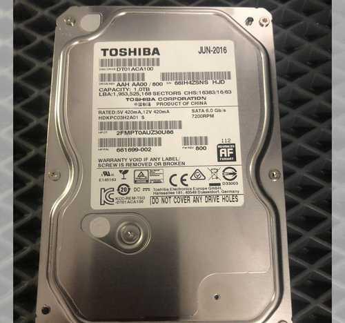 Жесткий диск Toshiba 1Tb 3.5"