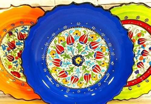 Турецкая тарелка 30 см. "Цветы" оптом