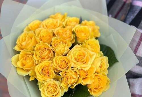 Розы 21 25 51 101 букет лимонный цвет доставка