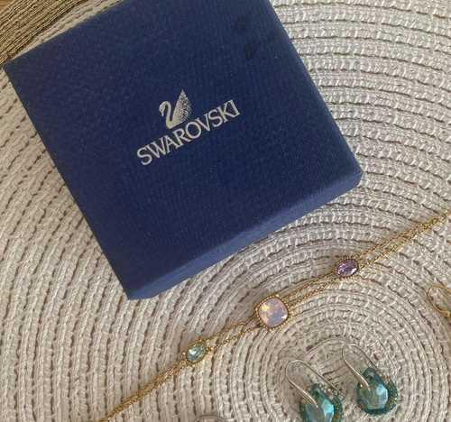 Swarovski серьги, браслет, кольцо