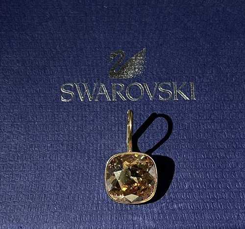 Swarovski оригинал одна серьга золотистая