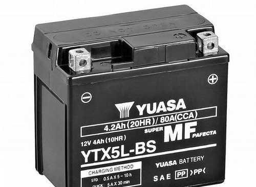 Гелевый AGM аккумулятор Yuasa YTX5L-BS на мопед