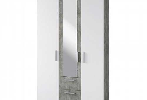 Шкаф для одежды и белья Инстайл шк-30, бетон/белый