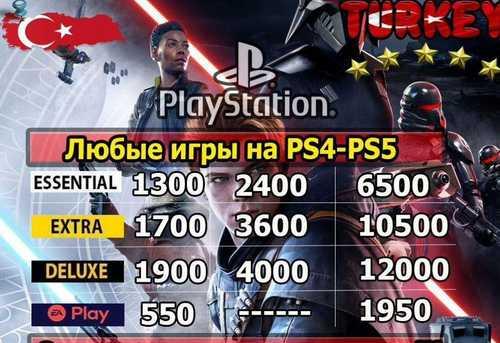 Подписка Ps plus Турция/Любые игры