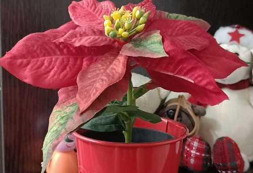 Пуансеттия искусственный цветок vinterfest (Икеа)