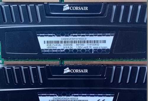 Corsair Vengeance 4гб DDR3 х 4 шт