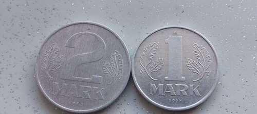 Монеты гдр 1 и 2 марки