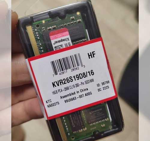 Новая sodimm 16gb kingston 2666 Мгц