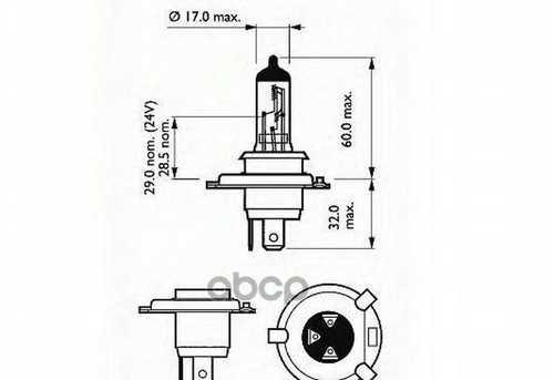 Лампа Н4 Basik 12V 60/55W P43t (1 шт) 202792 SCT