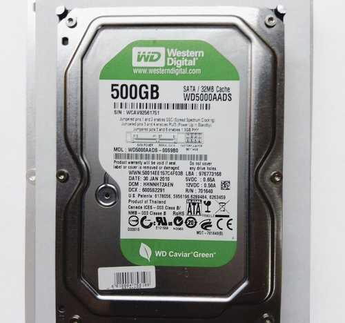 Western Digital 500 гб жесткий диск WD5000aads-00S