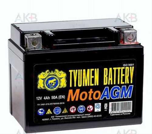 Аккумулятор tyumen battery Moto AGM 6мтс-4 4 Ач об