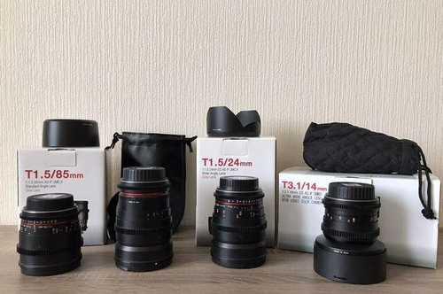 Объективы Samyang: 14, 24, 35, 85 mm Canon EF