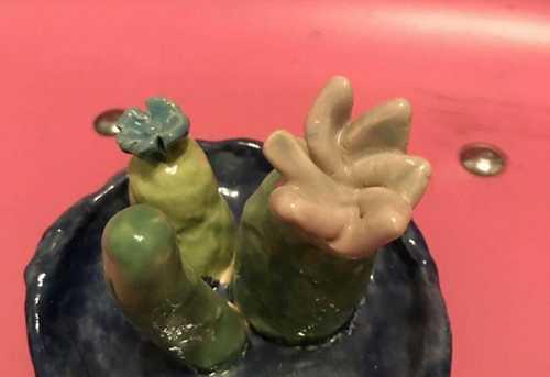 Статуэтка- вешалка кактусы керамика