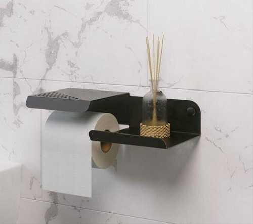 Держатель для туалетной бумаги, 25х6х13 см, черный