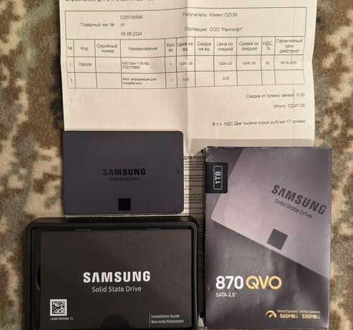 Samsung 1 тб SSD-диск 870 QVO (MZ-77Q1T0BW)