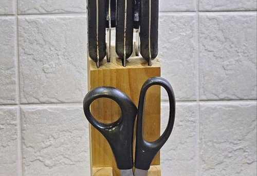 Набор ножей kaiserhoff с деревянной подставкой