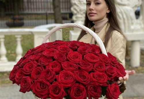 151 роза Корзина /151розы в Корзине с доставкой