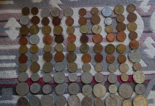 Иностранные монеты 100 штук, разные