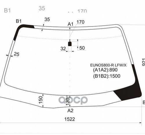 Стекло лобовое Mazda Eunos 800 93-97 / Millenia